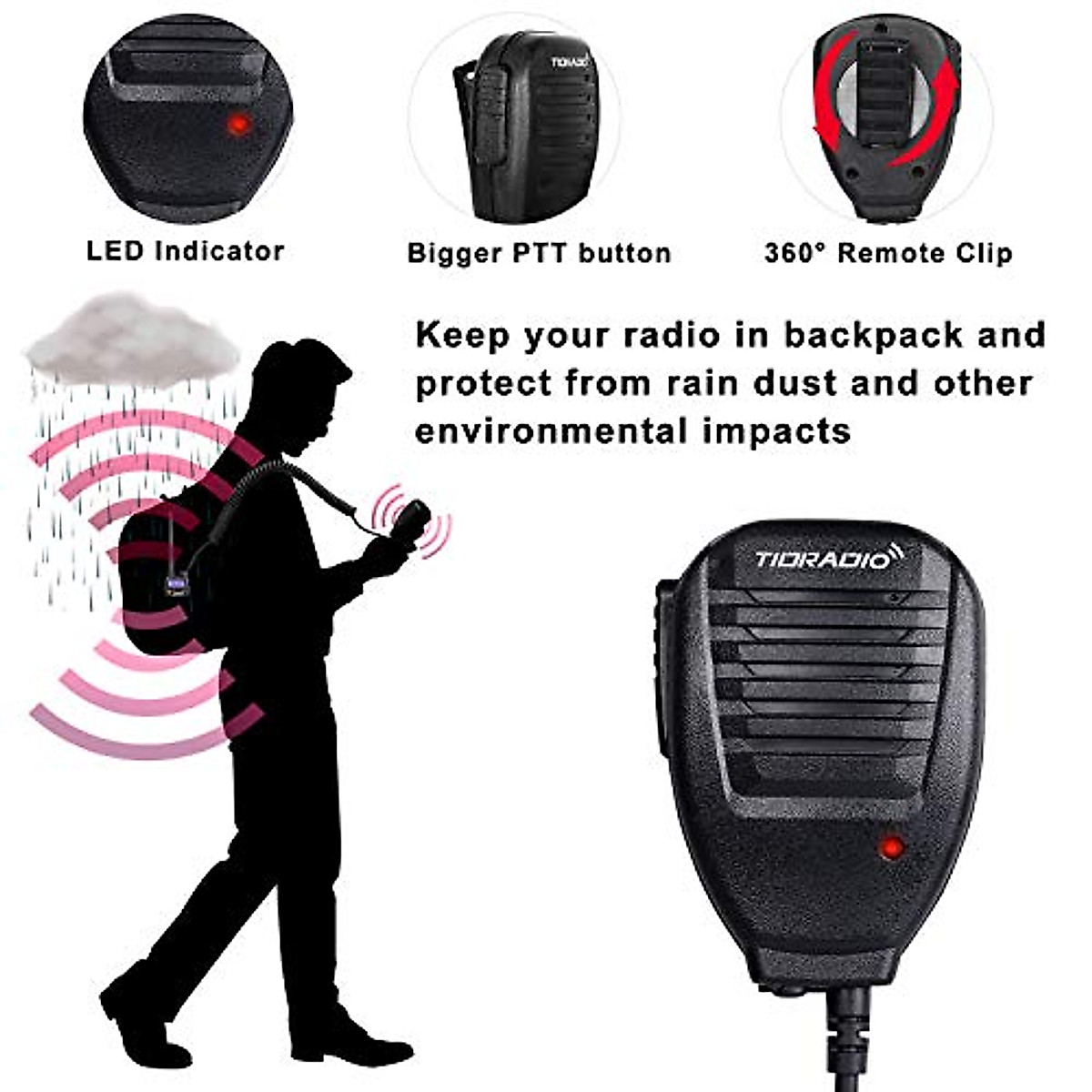 TIDRADIO UV-5R 8Watt Ham Radio Handheld Upgraded from TIDRADIO UV-5R Dual Band Walkie Talkies with 3800mAh Battery, Programming Cable, TD-771 Antenna (2 Pack)