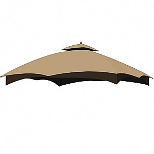 ontheway Replacement Canopy Top for Lowe's Allen Roth 10X12ft Gazebo #GF-12S004B-1 (Khaki)