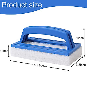 Pool Supply Hand-Held Pool Brush, Scrubbing Scouring Sponge Pad - Clean Pool Tile Grout, Walls, Vinyl Liners, Surface Cleaning Scrubber, Kitchen, Bathroom Tub, Shower Tile