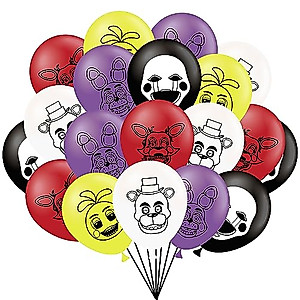 Five Nights Party Supplies, 40pcs Five Night Theme Birthday Party Latex Balloons Party Favors, Five Nights Party Decorations