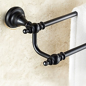 OMOONS Towel Rack, Wall-Mounted Towel Rail, Brass,Double Rod/60Cm