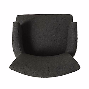 Great Deal Furniture May Traditional Home Office Chair, Dark Gray and Chrome