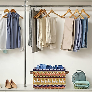 Large Storage Bin Llamas Geometrical Ornaments Cube Storage Basket Canvas Fabric Collapsible Organizer Handles Decorative for Toys Nursery Bedroom