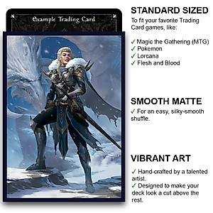 Fantasy North - Nala Tolbryth - Dragon Knight (Dormyr) - 100 Smooth Matte TCG Trading Card Sleeves - Fits Magic MTG Commander Pokemon and Other Card Games - Playing Card Sleeves