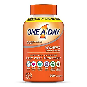 ONE A DAY Womens Complete Daily Multivitamin with Vitamin A, B , C, D, and E, Calcium and Magnesium, Immune Health Support, 200 Count