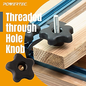 POWERTEC 71170 17-Piece Universal T-Track Kit w/ 48-Inch T Track and 16-piece 5/16"-18 Hardware kit