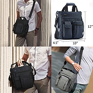 Crossbody Messenger Bag Men Waterproof Shoulder Business Work Bag Nylon with Headphone Port