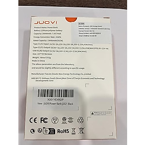 JUOVI J2621 Power Bank Portable Charger,20000mAh 45W PD3.0 QC 4.0 Fast Charging Battery Pack with LED Display,2 USB-C,2 USB-A for iPhone 15 16, MacBook