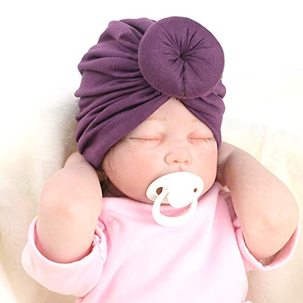 Baby Turban Newborn Turbans for Baby Girls Head Wraps Bow Hats for Newborns Baby Beanie Hats Headraps
