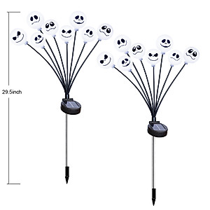 Janchs Upgraded 2 Pack 16LED Xmas Decorations Outdoor Solar Swaying Firefly Lights, Waterproof Solar Nightmare Xmas Pathway Lights Yard Garden Pathway Halloween Xmas Decor(Cool White) (JCS061)