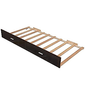 Harper & Bright Designs Wood Twin Bunk Bed for Kids, Twin Over Twin Bunk Bed Frame with Trundle and Staircase, Espresso