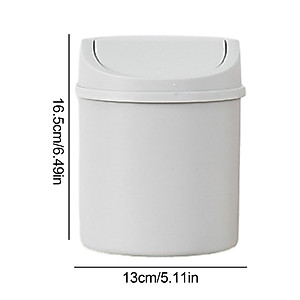 Desk Trash Can with Lid, Pop Up Countertop Wastebasket Small Garbage Can, Tiny Countertop Waste Basket Small Table Top Covered Garbage Bin for Desk Top