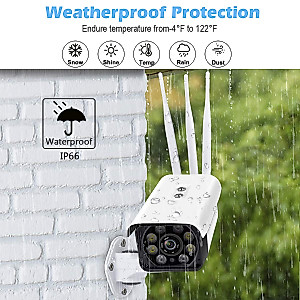 Cellular Camera Outdoor, 4G Camera for Security with 1080P for Night Vision, Cellular Security Camera with Motion Detection Alert for Home Security, 4G Cellular Camera Surveillance for 2 Way Audio