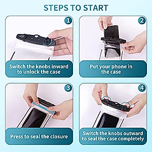 Universal Waterproof Phone Pouch, 4-Pack IPX8 Waterproof Phone Lanyard Case Compatible with iPhone 14/13/12/11 Pro Max/Pro/8 Plus, Galaxy S22/S21/S20/S10/Note 20/10/9 up to 6.8", Dry Bag for Vacation