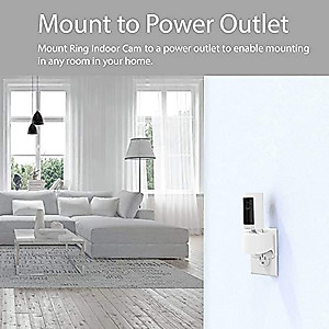 Outlet Mount for Ring Indoor Cam, 2 Pack Plug-in Wall Mount Stand with Power Adapter Only for Ring Indoor Camera, 360 Degree Swivel and Space Saving Design (Ring Camera are Not Included.)