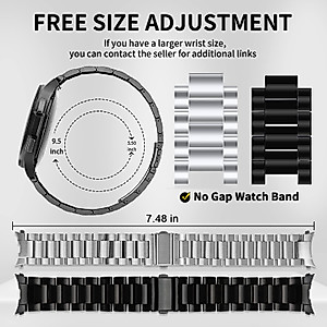 GOLDTOLUCK Compatible with Samsung Galaxy Watch 7 6 5 4 FE Band Ultra Pro Classic 43mm 47mm 45mm 40mm 44mm 42mm 46mm No Gap Classy Elegant Casual Men Women Metal Business Stainless Steel