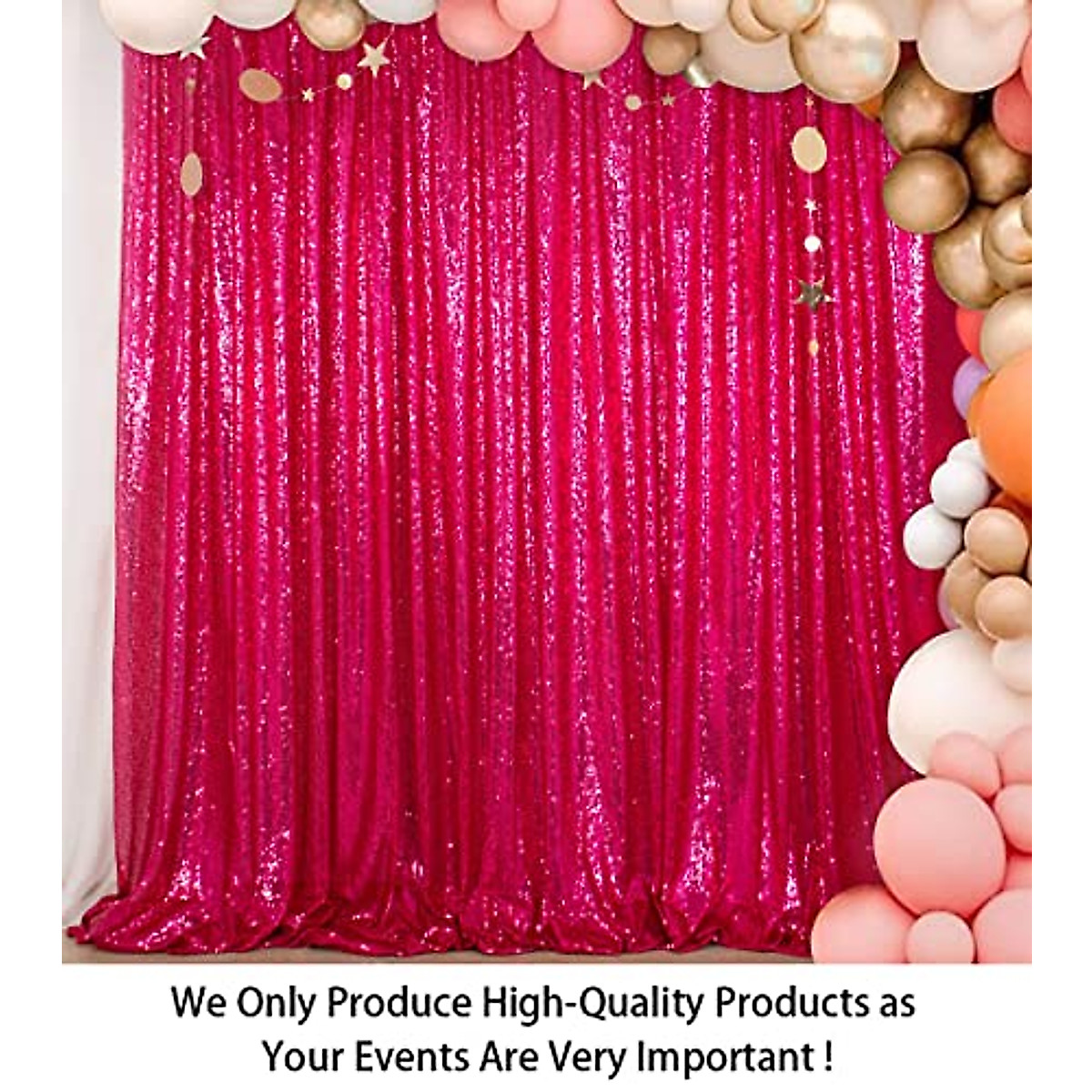 ShiDianYi 4FTx6FT-Sequin Backdrop-Hot Pink-Sequin Backdrops Curtain Glitz Sequin Backdrop Photography Sparkly Backdrop Photo Booth Curtain for Your House Decoration (Hot Pink)