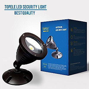 TOPELE 1100LM LED Flood Light, LED Outdoor Security Light, Exterior Flood Lights Fixture with CREE LED Source for Landscape Light, Commercial, Home, Garden, Yard, Waterproof, Brown, 5000K
