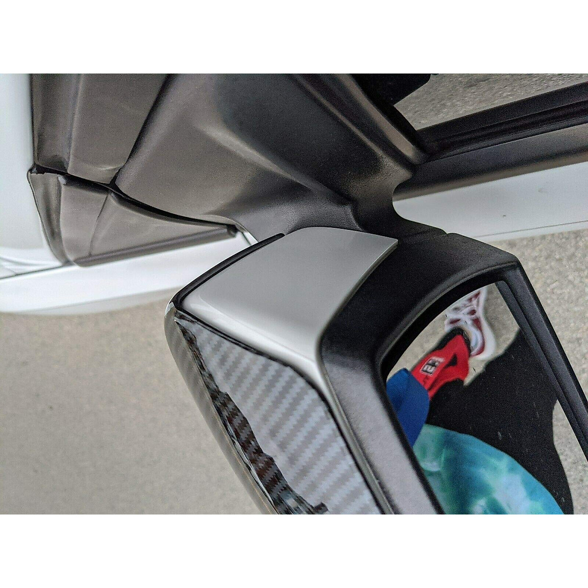 ruihe 2pc Carbon Fiber Color Rearview Mirrors Cover Trim Fit for Ford Focus RS ST MK3 2012-2018 ABS