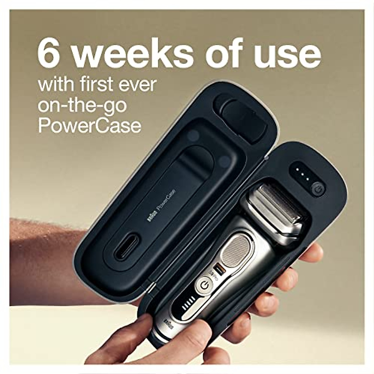 Braun Electric Razor for Men, Waterproof Foil Shaver, Series 9 Pro 9477cc, Wet & Dry Shave, with Portable Charging Case, ProLift Beard Trimmer, 5-in-1 Cleaning & Charging SmartCare Center, Silver