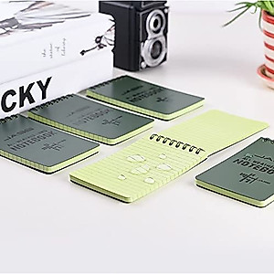 All-Weather Top-Spiral Notebook 3" x 5" Green Cover Waterproof Shower Aqua Notes Notepad Notebook(5 Pack)1