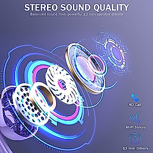 Wireless Earbuds Bluetooth 5.3 Headphones Sport, Bluetooth Earbuds Immersive HiFi Stereo Over Ear Buds, 48Hrs Earphones in Ear with Earhooks, HD Mic, IP7 Waterproof Headset for Workout Running [2023]