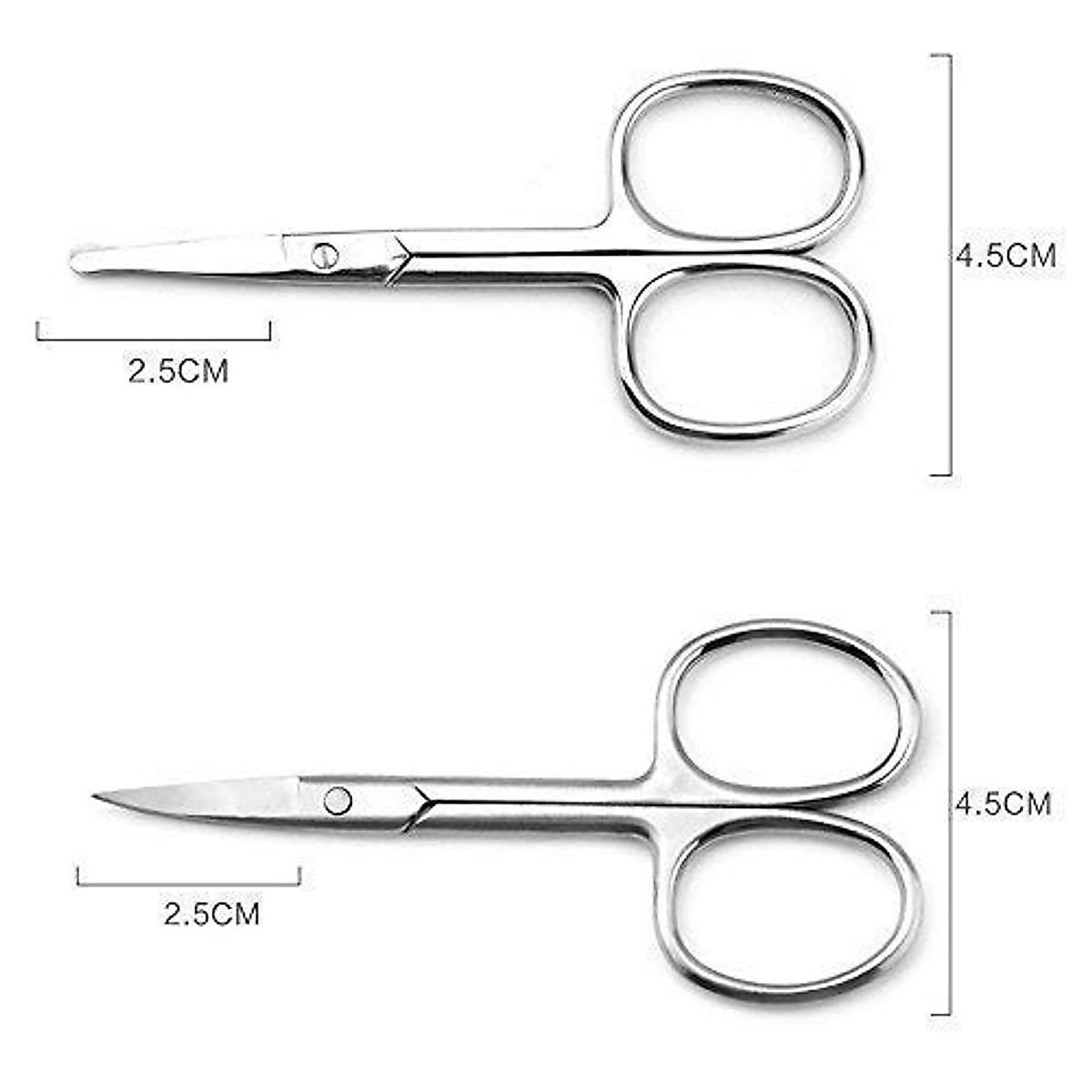 Moustache Trimmer,Eyebrow and Nose Hair Scissors For Men&Woman,Curved and Rounded Facial Hair Scissors - Moustache Scissor, Beard Trimming Scissors Beard Eyebrow Trimmer Scissors Stainless Steel Set A