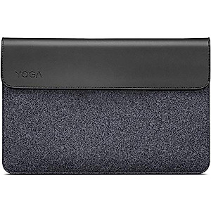 Lenovo Yoga Laptop Sleeve for 15-Inch Computer, Leather and Wool Felt, Magnetic Closure, Accessory Pocket, GX40X02934, Black