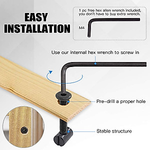 Glarks 120Pcs M6x15/20/25/30/35mm Black Hex Socket Cap Bolt Screws and Barrel Nut Assortment Kit with a Allen Wrench for Crib Baby Bed Cots Furniture
