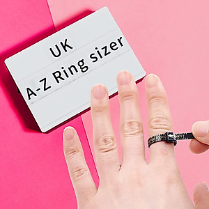 TANJIN Black US UK Ring Sizer Measuring Tool Plastic Finger Sizer Ring Gauge Measuring Tool Belt for Measuring Wedding Rings Proposal Rings 2 PCS