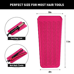 ZAXOP Resistant Silicone Mat Pouch for Flat Iron, Curling Iron,Hot Hair Tools (Hotpink)