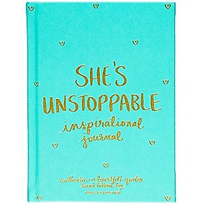 Eccolo Inspirational Quote Journal for Women, Hardcover Notebook, Faux Leather, Lay Flat Notebook, “She's Unstoppable”, Dayna Lee Collection (Mint, 5x7 Inches)