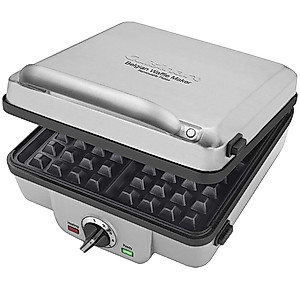 Cuisinart WAF-300P1 Belgian Waffle Maker with Pancake Plates Bundle with 1 YR CPS Enhanced Protection Pack