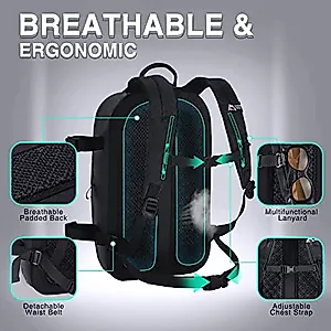 KINGS TREK Dry Bag, TPU Waterproof Backpack with Airtight Zipper, 20L Floating Waterproof Pack with Phone Case (Black, 20L)