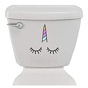 Epic Designs Mirror Bathroom Toilet Sticker Unicorn Eye Lashes Wall Decal Sayings and Letters