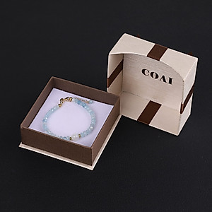 COAI Aquamarine Bracelet Women's Birthstone Bracelet Blue Crystal Bracelet for Women