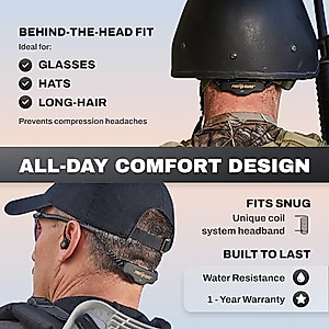 Pro Ears Stealth 28 HTBT, Advanced Bluetooth Ear Protection, 28 dB Noise Reduction, Custom Comfort Fit, 15-Hr Battery Life, for Shooting & Outdoor Activities