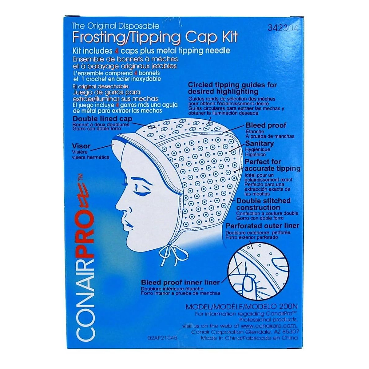Conair Pro Frosting/Tipping Cap, 4 Count