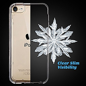 ULAK Soft TPU Bumper PC Back Hybrid Case for iPod Touch 6/iPod Touch 5/iPod Touch 7 - Retail Packaging - Clear Slim