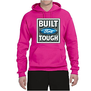 Wild Bobby Built Ford Tough Logo Cars and Trucks Unisex Graphic Hoodie Sweatshirt, Fuschia, Small
