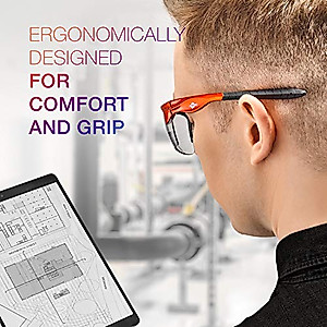 ToolFreak Rebel Bifocal Safety Glasses - Clear 2.0 - ANSI z87+ Impact Rated & U6 UV Protection - Polycarbonate & Wraparound Lenses & Anti-Slip Design - Brow Ventilation, Hard Case & Neck Cord Included