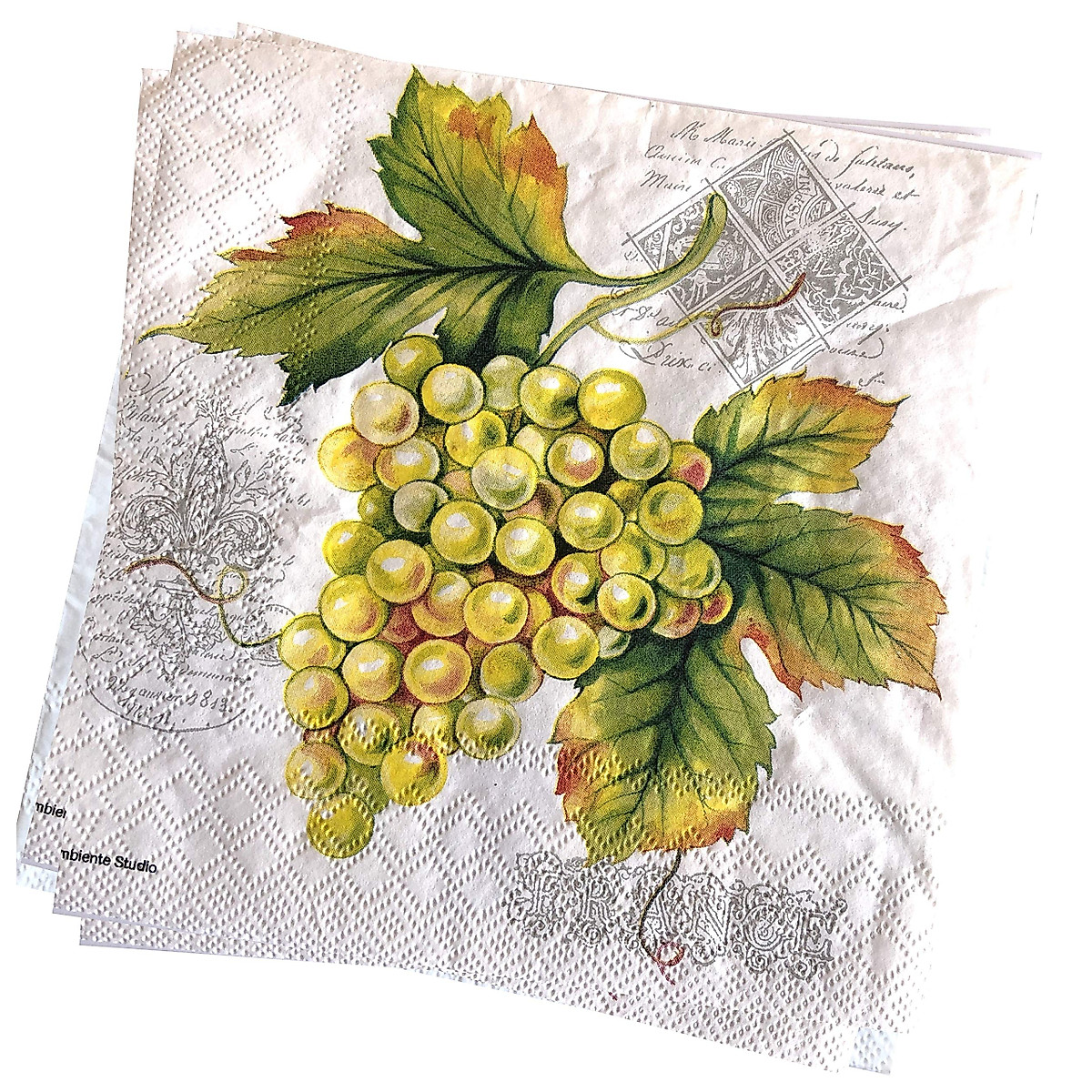 20-ct 13x13 Purple Grape Napkins Decoupage Napkins Luncheon Cocktail Paper Napkins Decorative Paper Napkins for Dessert Birthday Wedding Anniversary Dinner Napkins Paper for ALL Seasons Mom Dad Artist