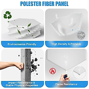 12 pack Sound Proof Foam Panels, 12"X 12"X 0.4",Acoustic Panels Self-Adhesive,Soundproof Wall Panels High Density,Acoustic Panels Sound Absorbing for Wall Decoration and Acoustic Treatment-white-12p