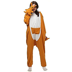 DIZGE Unisex Adult Animal Onesie One-Piece Kangaroo Animal Pajamas Cosplay Costume Medium