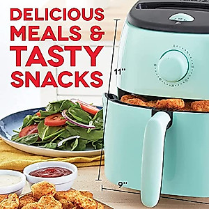 DASH Tasti-Crisp™ Electric Air Fryer Oven Cooker with Temperature Control, Non-Stick Fry Basket, Recipe Guide + Auto Shut Off Feature, 1000-Watt, 2.6Qt, Aqua