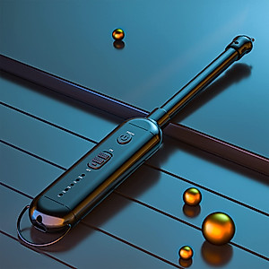 Candle Lighters USB-C Electric Rechargeable: Plasma Arc Windproof Flameless Extra Long Electric Lighter with Safe Button for Grill BBQ Fireplace Camping Stove Kitchen Firework Birthday Christmas