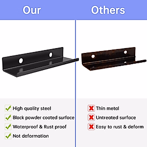 DIYIIRON 10 Pack Vinyl Wall Mount Holder Record Shelf, Album Wall Display Holder,Vinyl Display Shelf for Wall,Vinyl Record Wall Storage Set for Office Room Décor