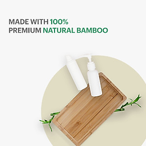 YELLOW LOTUS Bamboo Vanity Tray, 12 inch, Brown, Wooden, Slip Resistant, Perfume, Makeup, Jewelry Organizer, Decorative Toilet Tank Tray