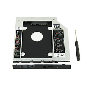 HIGHFINE Universal 9.5mm SATA to SATA 2nd SSD HDD Hard Drive Caddy Adapter Tray Enclosures for DELL HP Lenovo ThinkPad ACER Gateway ASUS Sony Samsung MSI Laptop