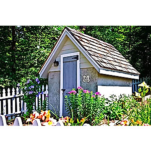 AuldHome Cast Iron She Shed Sign, Black-and-White Decorative Rustic Plaque